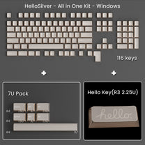 Full Metal Keycaps Set Designered for Mac - Hello Silver – Awekeys