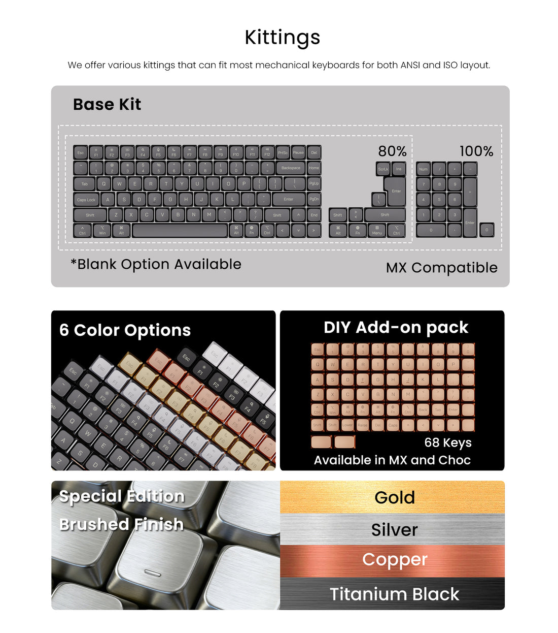 Awekeys Air Low Profile Metal Keycaps Set