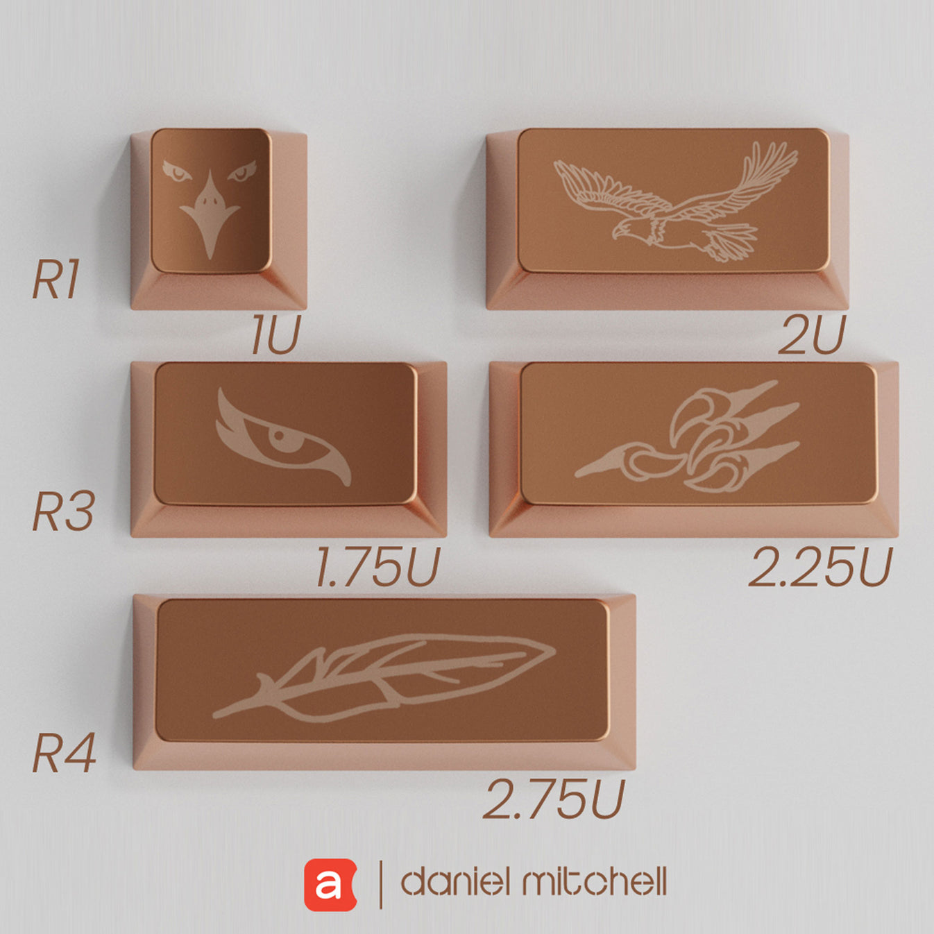 Awekeys Full Metal Keycaps Set: Copper Eagle