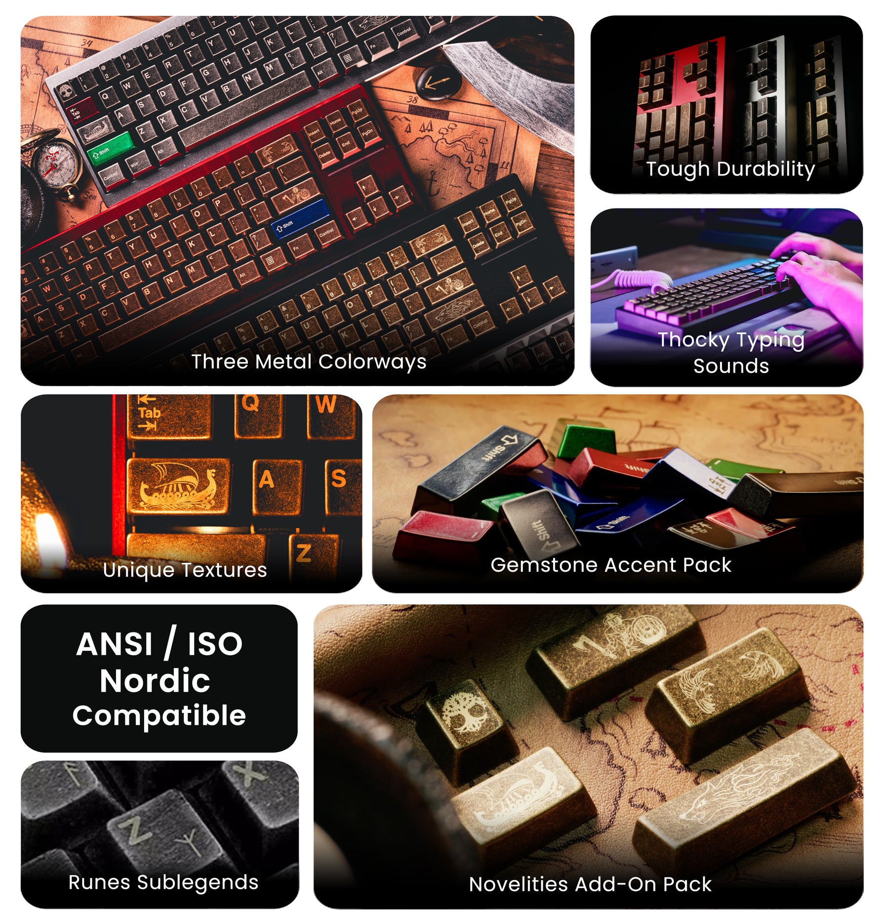 Awekeys Viking Antiques Metal Keycaps Set