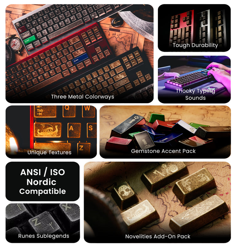 Awekeys Viking Antiques Metal Keycaps Set